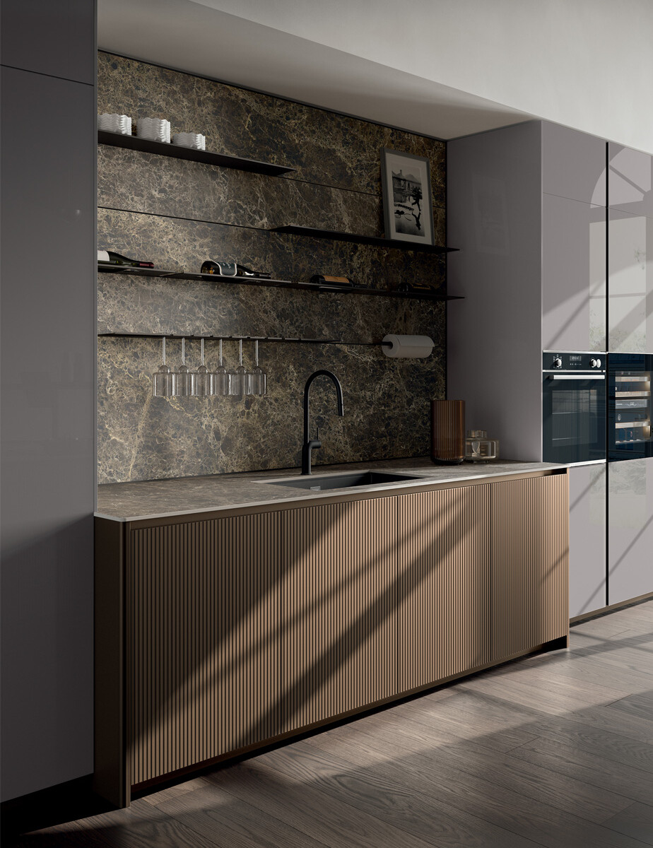 A modern design kitchen with refined finishes - Glass - Arredo3